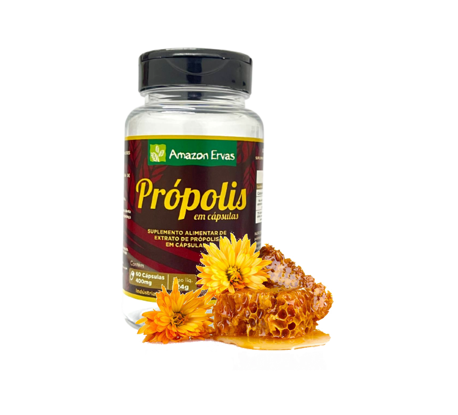 1472 - PRÓPOLIS C/60 CPASULAS C/400MG - Amazon Ervas