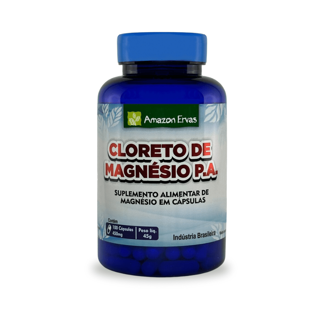 Cloreto de magnésio P.A C/100 cápsulas 350MG - Amazon Ervas