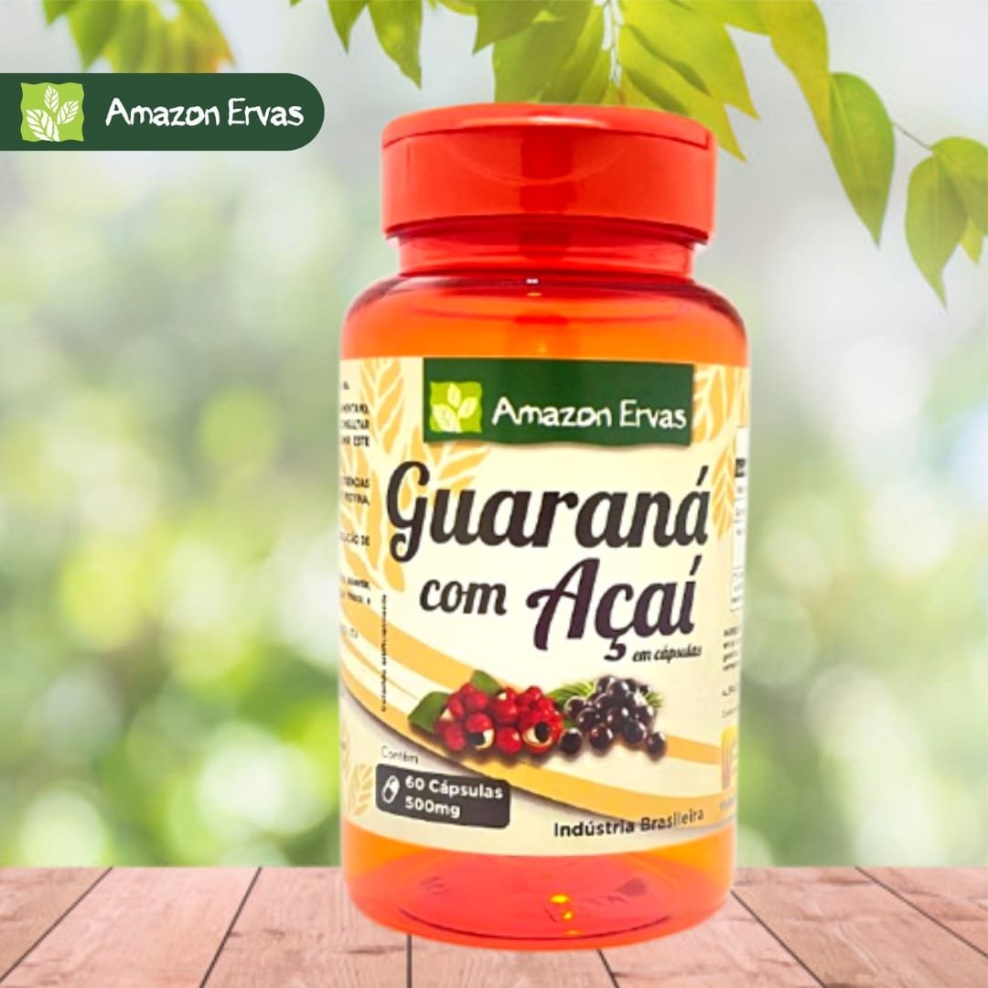 1051 - GUARANA AMAZON POWER C/ AÇAÍ C/ 60 CAPSULAS 500 MG - Amazon Ervas