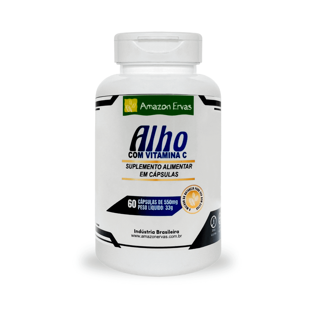 Alho com Vitamina C c/60 Caps x 550mg – Amazon Ervas